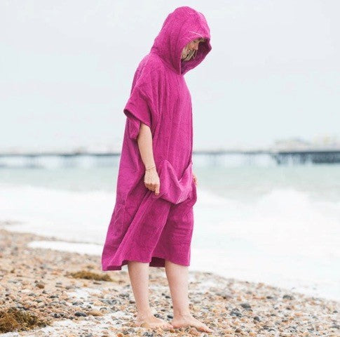 Premium Hot Pink Changing Robe - 100% Cotton Eco-Friendly Outdoor Towe ...