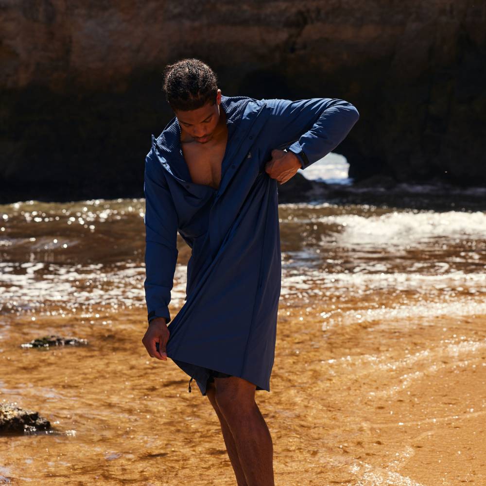 Men's Pursuit Waterproof Lightweight Changing Robe Jacket - Ocean Blue ...