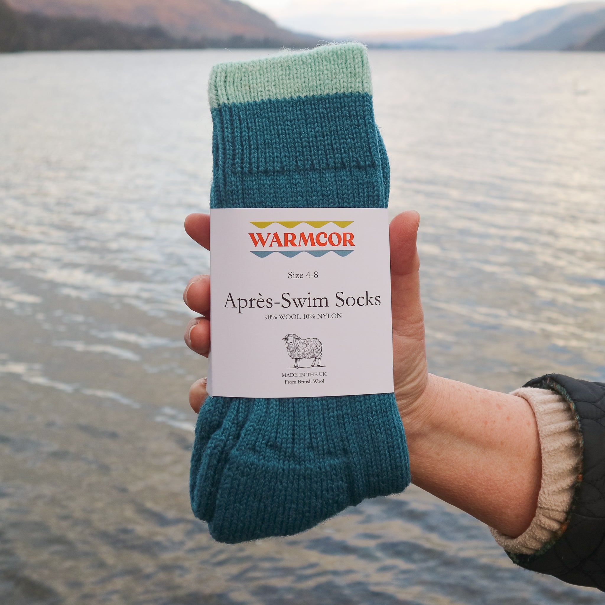 British Wool Socks - Teal and Kendal Mint – Outdoor Swimmer Shop