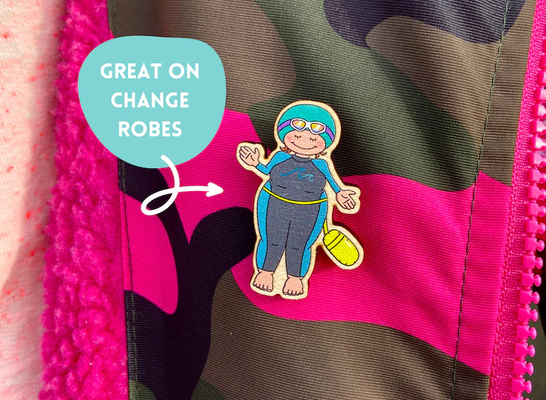 Cold Water Wetsuit Swimmer Wooden Pin Badge – Outdoor Swimmer Shop