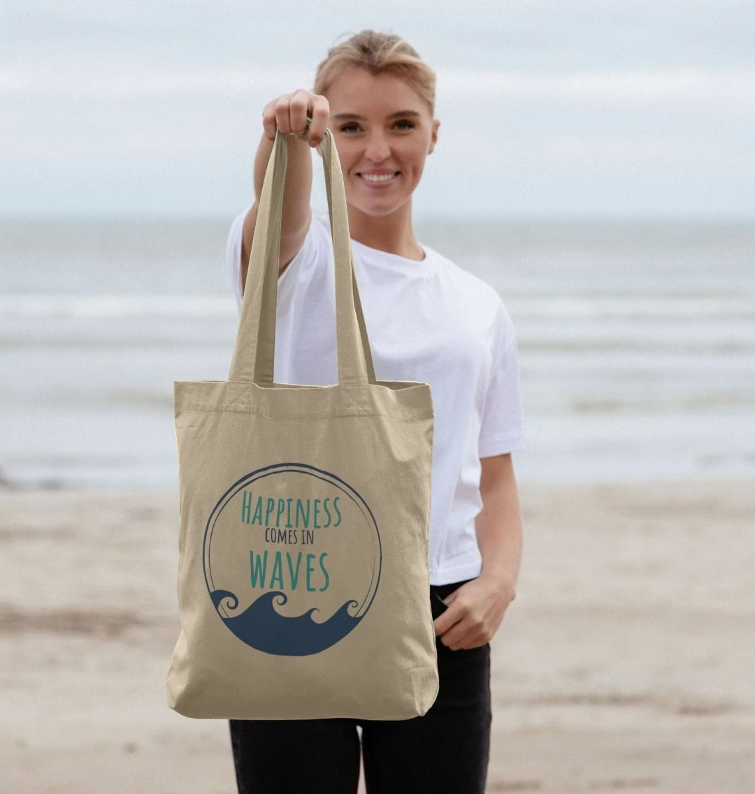 Happiness Comes In Waves Tote – Outdoor Swimmer Shop