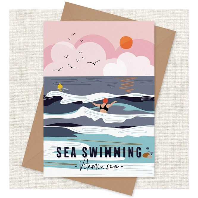Sea Swimming Greeting Card – Vitamin Sea | Outdoor Swimmer Shop