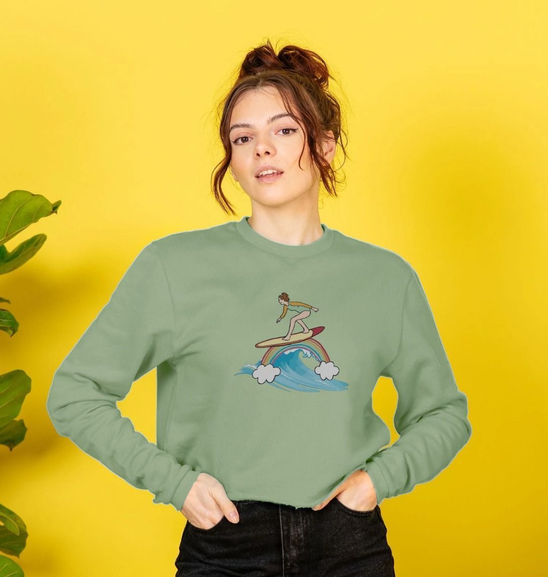 'RAINBOW SURF' Ladies Boxy Jumper – Outdoor Swimmer Shop