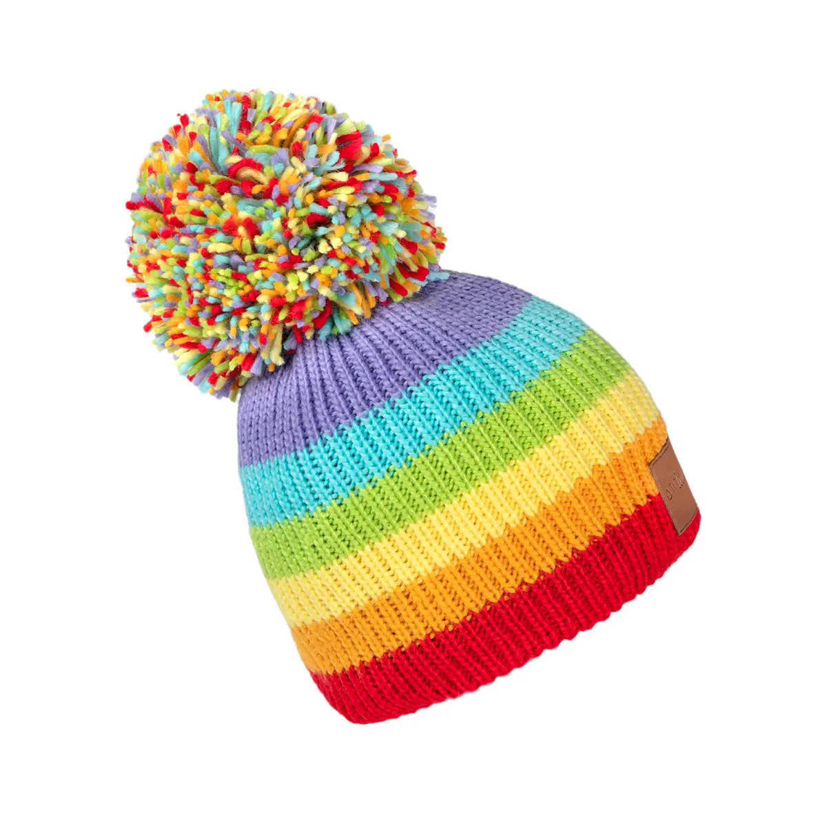 'RAINBOW WARRIOR' Waterproof Bobble Hat. LBGT. Rainbow Stripes ...